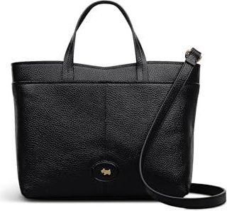 Radley London London Maldon Mews Poign&eacute;e sup&eacute;rieure zipp&eacute;e en cuir pour femme Porcini Taille M, Noir, Taille M