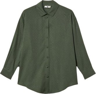 Twinset Femme, Blouses et Chemises, Vert, Taille: 38 FR Point-Collar Shirt