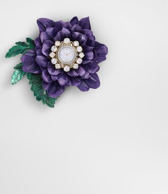 Dolce & Gabbana Uhrenbrosche Mit Blumenmotiv - Mann Bijoux Violett Metall Pz