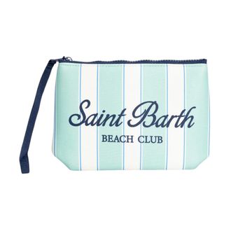 MC2 Saint Barth Homme, Sacs, Vert, Taille: ONE Size Aline Scuba Beach Stripes Pochette