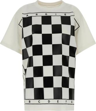 Maison Margiela Femme, Tops, Multicolore, Taille: 36 FR T-shirt en coton avec imprim&eacute; graphique