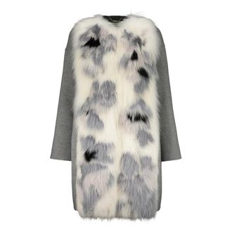 Fendi Luxuri&ouml;ser Kaschmir-Fuchspelzmantel - - Jackets - Damen - Grau - S
