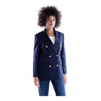 Pinko Zweireihiger Wollblazer - - Jackets - Damen - Blau - M