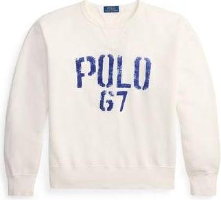 Polo Ralph Lauren Sweat imprim&eacute; logo en coton m&eacute;lang&eacute;