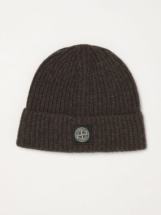 Stone Island Bonnet beanie en laine vierge c&ocirc;tel&eacute;e avec logo Compass