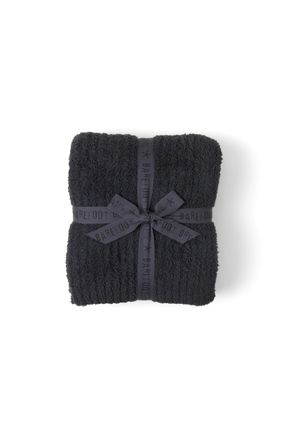 Barefoot Dreams Gerippte Decke CozyChic - Carbon Kohlenstoff 54x 72