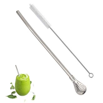 Generic Teelöffel-Strohhalm - multifunktionales gefiltertes Strohwerkzeug, Metall-Trinkrührer | kompaktes Design, Kaffee-Ei, Löffelsieb, lose Teefilter, Suppe