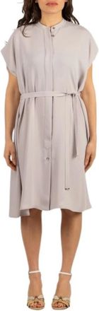 Herno Femme, Robes, Gris, Taille: 42 FR Belted Midi Dress