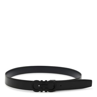 Ferragamo Wendbarer Gancini-G&uuml;rtel in Schwarz und Blau - - Accessories - Herren - Schwarzk - 110 CM