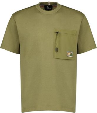 Moncler Homme, Tops, Vert, Taille: M Cotton Pocket T-Shirt