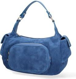 Gave Lux Sac &agrave; bandouli&egrave;re pour femme en cuir v&eacute;ritable Made in Italy 30x17x12 cm GLX228108523FBG, bleu fonc&eacute;, Taille unique