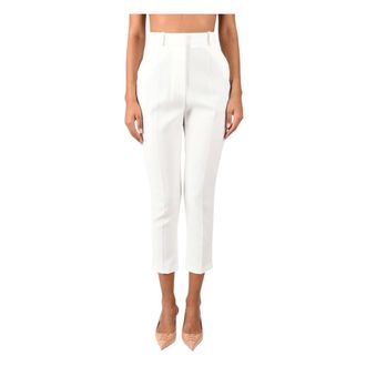Elisabetta Franchi Pantalon en cr&ecirc;pe l&eacute;ger - Femme - Pantalons - Blanc - Taille: 46 FR