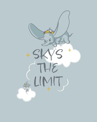 Komar Wandbild- Disney Dumbo Skys the Limit - Gr&ouml;&szlig;e 40 x 50 cm - Poster, Kinderzimmer, Dekoration - gerollt ohne Rahmen, Blau