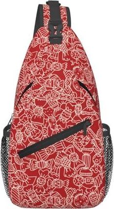 Generic Bonbons Red Sketch Sac Banane D&eacute;contract&eacute; Sacs &Agrave; Dos Pratique Sac &Agrave; Dos Bandouli&egrave;re Pour Sport Voyage Camping