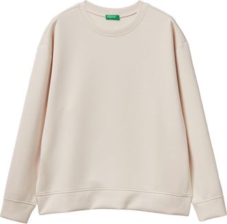 Benetton Damen Maglia G/C M/L 3y2f3m07m Sweatshirt, beige, L