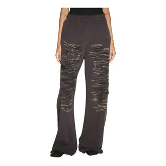 Maison Margiela Distressed Baumwoll-Trackpants mit weitem Bein - - Trousers - Damen - Lila - S