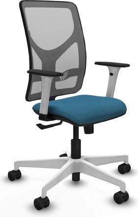 Piqueras y Crespo Schreibtischstuhl Home Office mit wei&szlig;en und schwarzen Armlehnen, h&ouml;henverstellbare Lendenwirbelst&uuml;tze, ausgestattet mit Sincro 3 Positionen, Grau/Pet