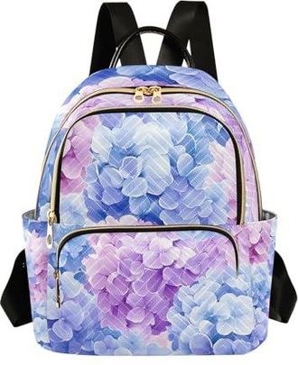 Mnsruu Mini sac à dos pour femme Hortensias Violet Fleur Petit sac à dos tendance Sac à dos décontracté Sac à dos Sac à dos, Multi1100, S