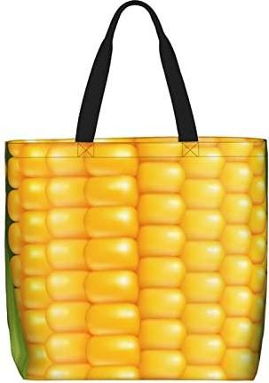 Generic Sac De Courses Motif D&Eacute;pis De Ma&iuml;s Frais Et M&ucirc;rs Sac De Shopping Personnaliser Pliable Sacs En Toile &Eacute;paule, Pour Filles, Burea, Femmes, Tous Les Jour