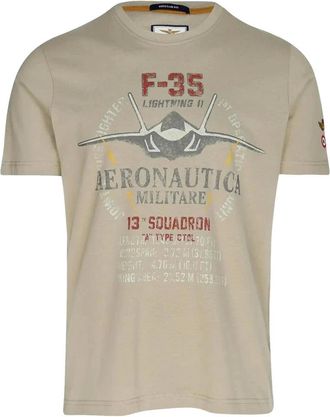 Aeronautica Homme, Tops, Beige, Taille: 2XL Ts2536Uj00641 T-shirt