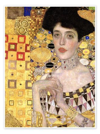 Posterlounge Adele Bloch-Bauer (Detail) I Poster von Gustav Klimt 13 x 18 cm Gelb Wandbilder Wanddeko