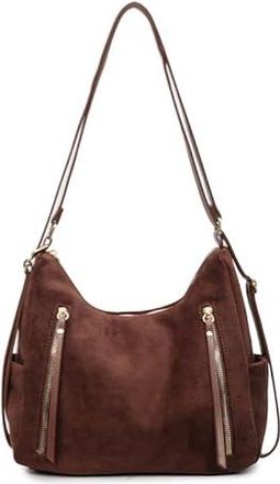 Generic Sac &agrave; dos en daim synth&eacute;tique pour femme et fille, sac &agrave; bandouli&egrave;re r&eacute;glable, sac &agrave; main &agrave; bandouli&egrave;re unique pour voyage, shopping, travail, usage q
