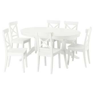 IKEA ROSENTORP / ROSENTORP Tisch und 6 St&uuml;hle
