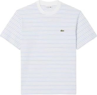 Lacoste Homme, Tops, Blanc, Taille: XL Striped Crewneck Tee