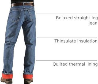 Wrangler Rugged Wear Woodland Jean Thermique pour Homme, Denim d&eacute;lav&eacute;, 30 W/30 L