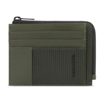 Piquadro Porte-monnaie en cuir avec 6 fentes pour cartes et protection Rfid - Homme - Accessoires - Vert - Taille: ONE Size