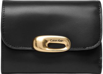Calvin Klein Geldb&ouml;rse Calvin Klein Hardware Trifold With Zip Pocket LV04F1116G Schwarz