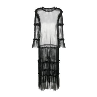 Maison Margiela Robe en Tulle Pliss&eacute; - Femme - Robes - Noir - Taille: 36 FR