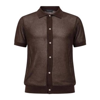 Tagliatore Homme, Chemises, Brun, Taille: 3XL Polo boutonn&eacute; &agrave; col