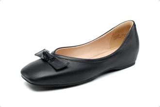 Dream Pairs Ballerines Femme &agrave; Petit Talon Compens&eacute;, Bout Carr&eacute; Confortable, Chaussures &Eacute;l&eacute;gantes pour Mariage, C&eacute;r&eacute;monie, Soir&eacute;e ou Bureau,Size 40,Noir,SDFA2309W