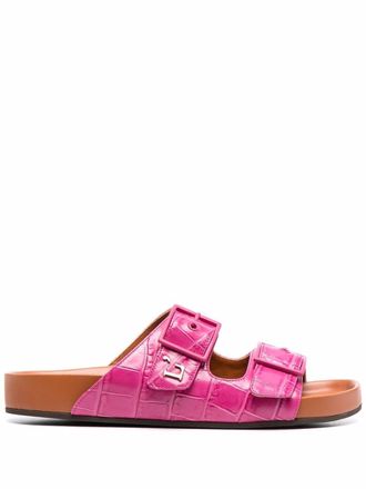 L'autre Chose sandales à effet peau de crocodile - Rose