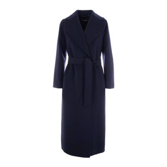 Max Mara Femme, Manteaux, Bleu, Taille: 36 FR Poldo Belted Coat