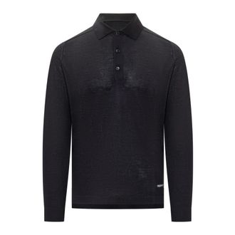 Premiata Homme, Tops, Bleu, Taille: XL Pull Polo &agrave; Manches Longues