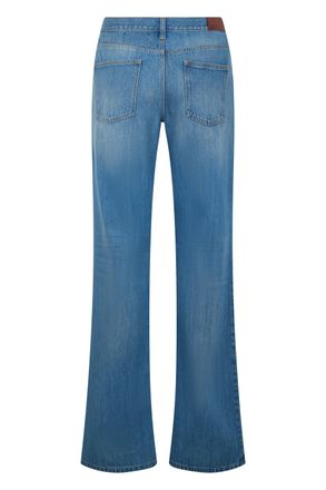 Gucci Womens Flared Denim Jeans, Blue Cotton Jeans