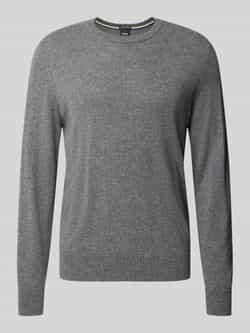 HUGO BOSS Pullover aus Wolle Kaschmir mit Rippabschl&uuml;ssen