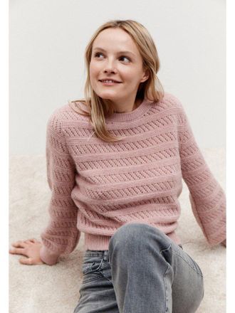 More & More Rundhalspullover leichter Rundhalspullover Struktur