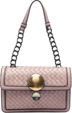 Bottega Veneta Sac bandouli&egrave;re en nappa tress&eacute; Pre-owned - Femme - Pre-owned - Rose - Taille: ONE Size