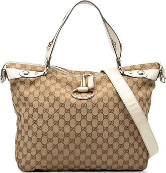 Gucci 2000-2015 Large GG Canvas Icon Bit satchel - Braun