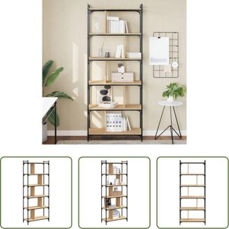 vidaXL vidaXL B&uuml;cherregal Sonoma-Eiche - B&uuml;cherregal 6 B&ouml;den Sonoma-Eiche 76x32x192 cm Holzwerkstoff