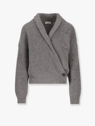 Brunello Cucinelli Cashmere and silk cardigan with sequins - BRUNELLO CUCINELLI - gender_Woman