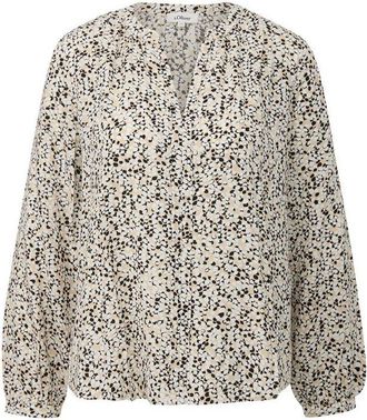 s.Oliver Langarmbluse Bluse Flie&szlig;ende Viskose-Bluse mit All-over-Print