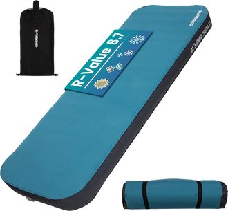 Fundango Isomatte Schaumstoff Aufblasbare Camping Luftmatratze 1 Person Camping Matratze 10cm Dick 3D Selbstaufblasende Isomatte Dicke Schlafmatte Weiches Samt