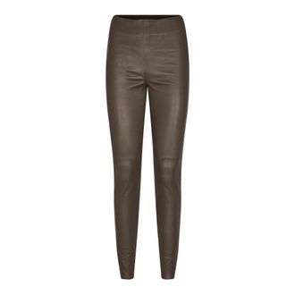 Mos Mosh Stretch-Lederleggings in Schiefer Schwarz - - Trousers - Damen - Schwarzk - L