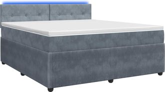 vidaXL Letto Box Spring Con Materasso Grigio Scuro 140 X 190 Cm Vidaxl