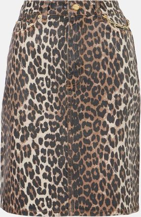 Ganni Bedruckter Minirock aus Denim