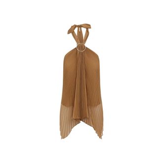 Max Mara Mxevalzer Plisseetop - - Tops - Damen - Beige - S